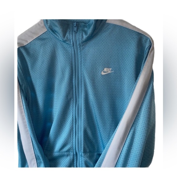 Nike | Tops | Nike Light Blue Jerseymesh Track Suit Zip Up | Poshmark